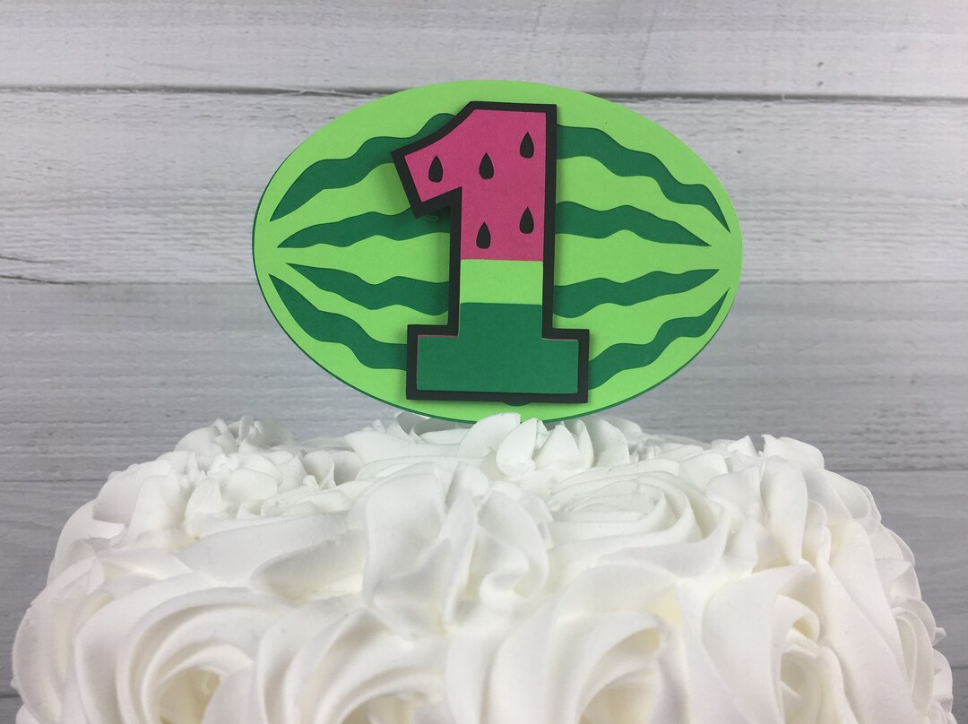 HOT PINK Watermelon Cake Topper - Watermelon Age Topper - One in A ...