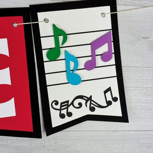 Rainbow Music Note NAME Banner - Kids Music Party - Rainbow Notes ...
