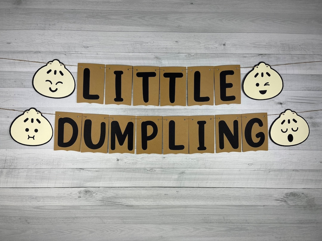 Little Dumpling Banner - Dumpling Birthday - Dim Sum Banner - Kawaii ...