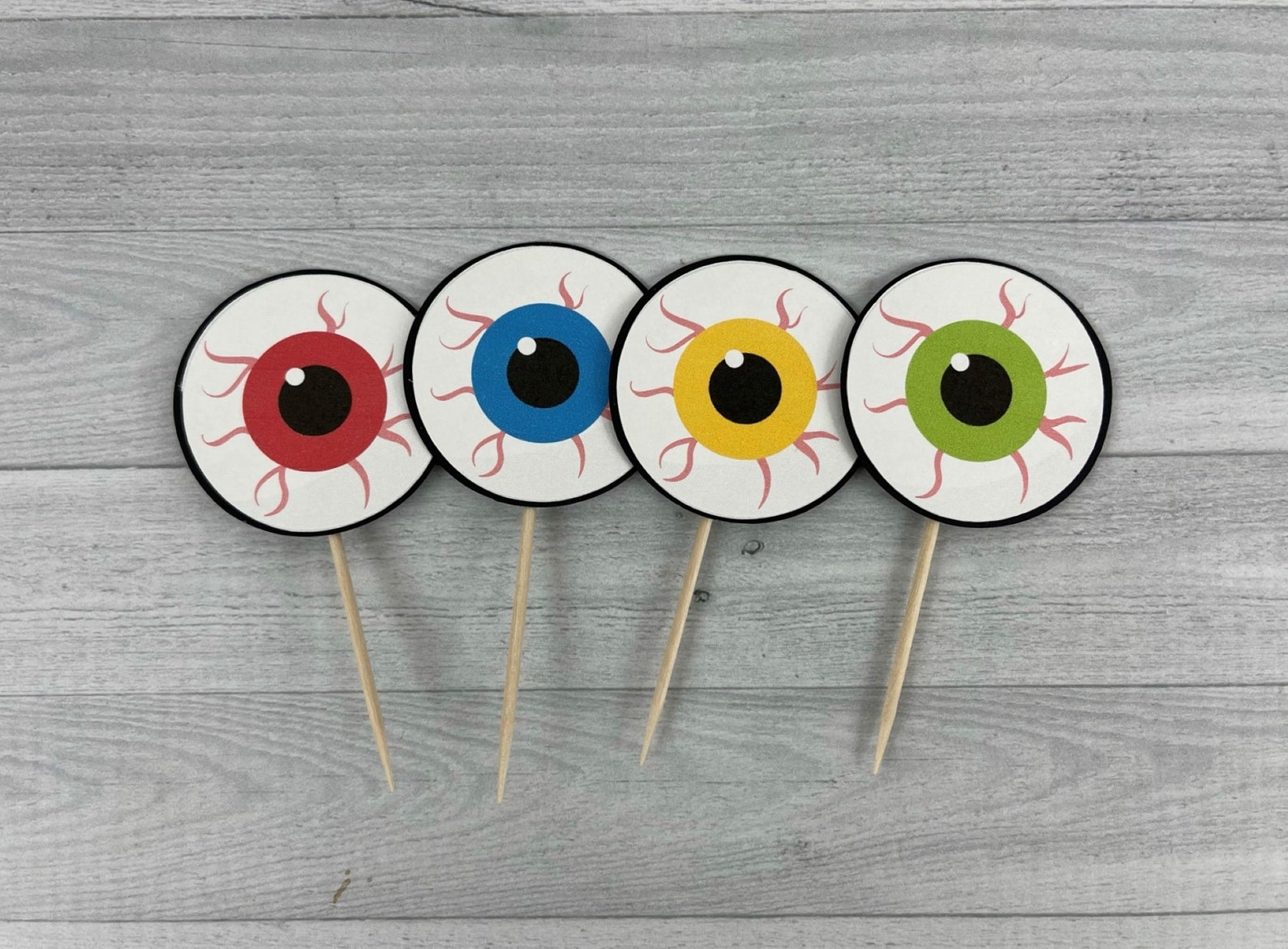 EYEBALL Cupcake Toppers Eyeball Picks Halloween Party - Etsy