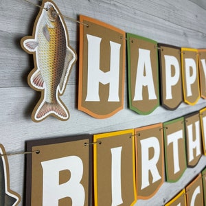 FISH Birthday Banner - Vintage Fish Banner - Realistic Fish - Fishing ...