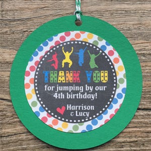 Jump Party Favor Tags - Jump Birthday - Birthday Favor Tags - Jump ...