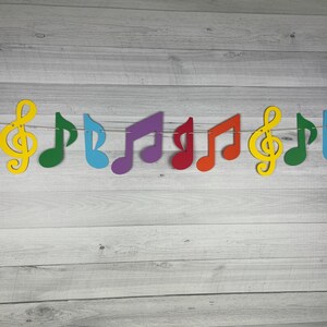 Rainbow Music Note Garland - Kids Music Party - Rainbow Notes Birthday ...
