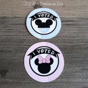 Gender Reveal Voting Ballots and I VOTED Stickers - Mickey & Minnie ...