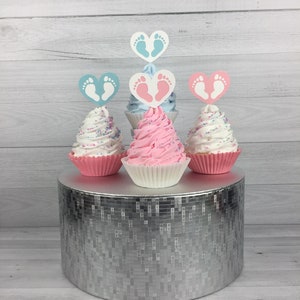 Baby Feet Cupcake Toppers - Baby Shower Cupcake Toppers - Valentine ...