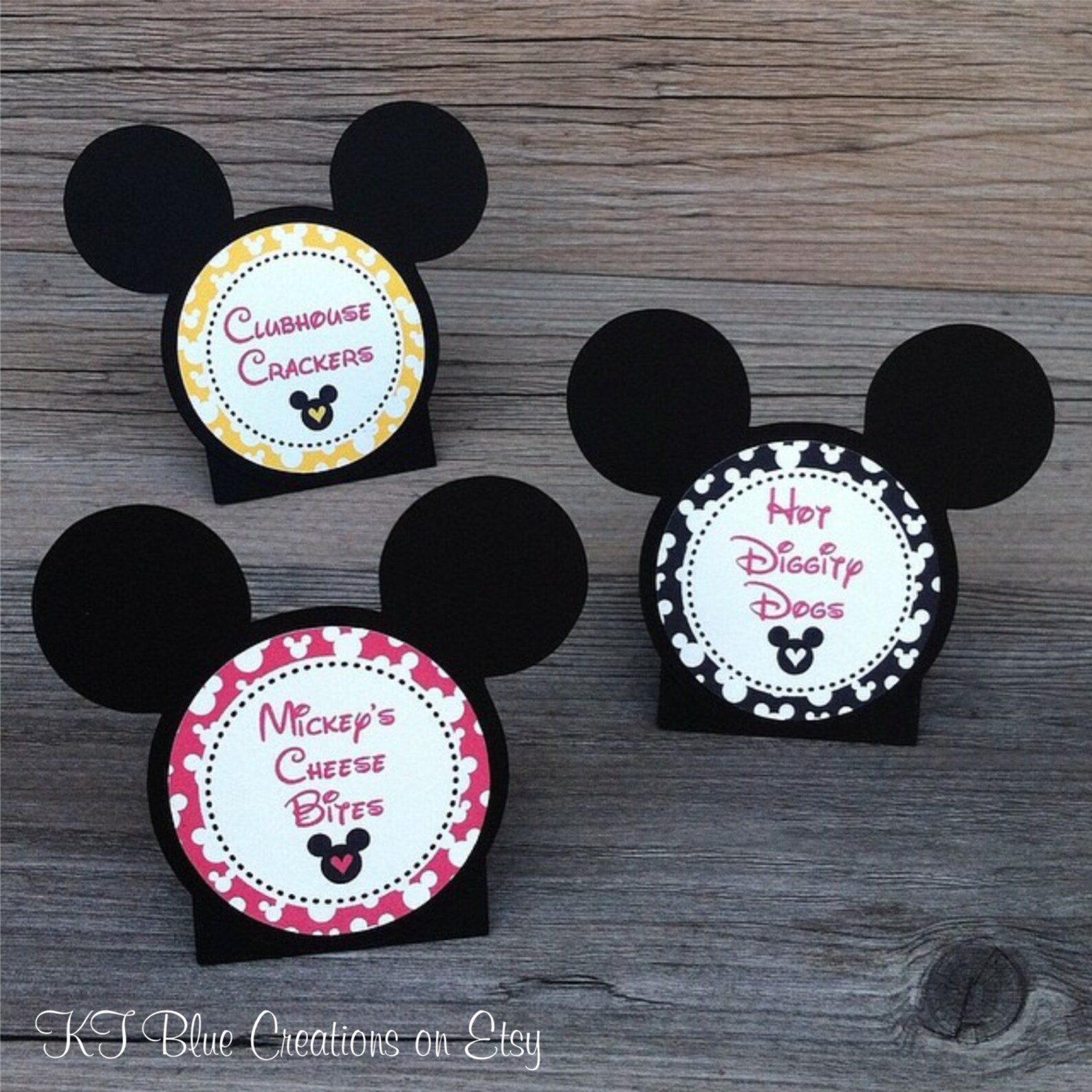 Mickey Mouse Food Labels, Escort Card, Place Cards - Custom Printed ...