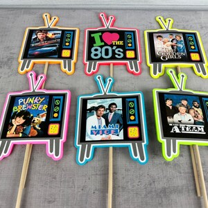 80's TV Shows Centerpieces - 1980's Party - Retro 80's Party - TV Shows ...