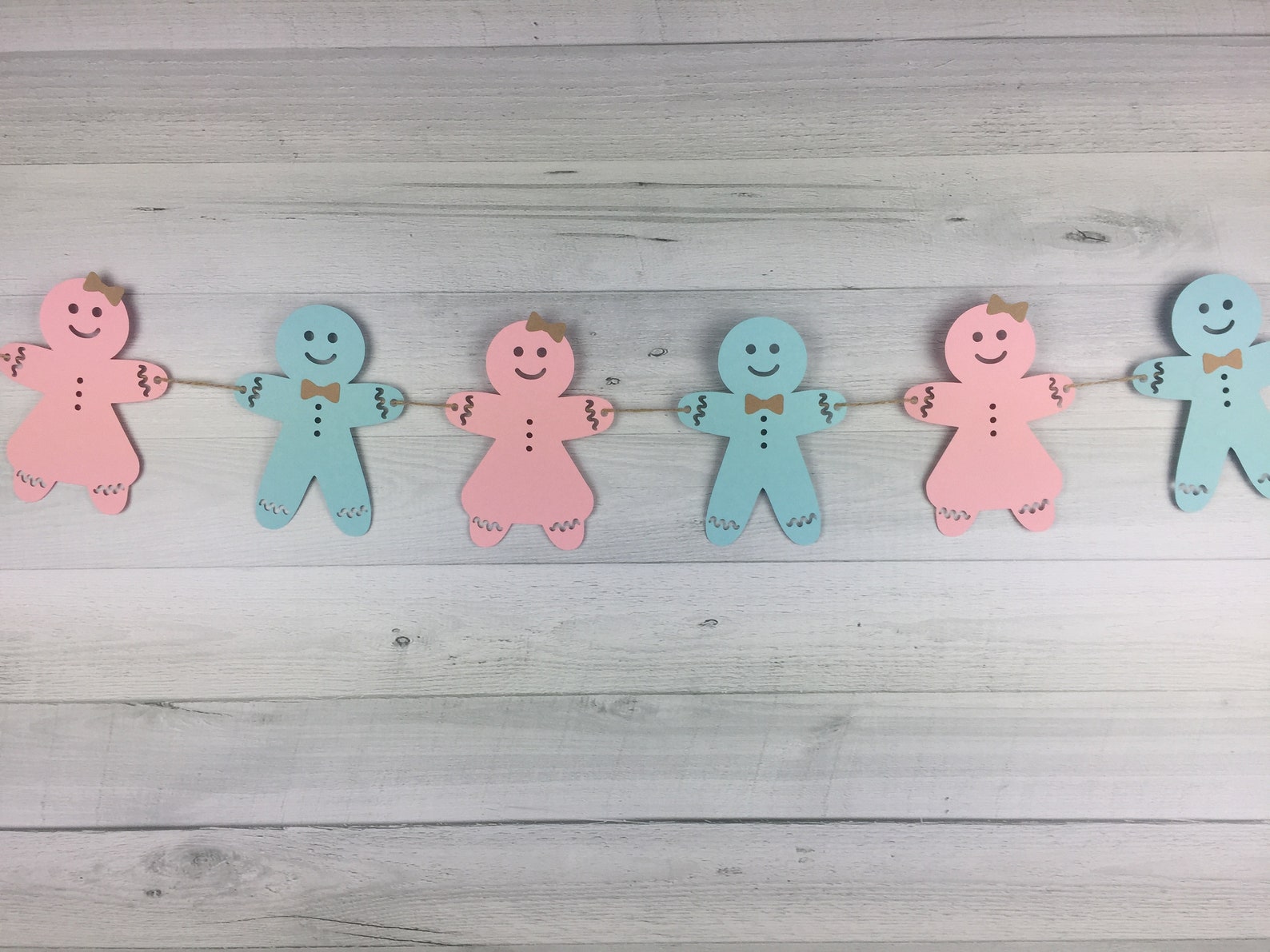 Gingerbread Gender Reveal Garland Boy or Girl Shower | Etsy