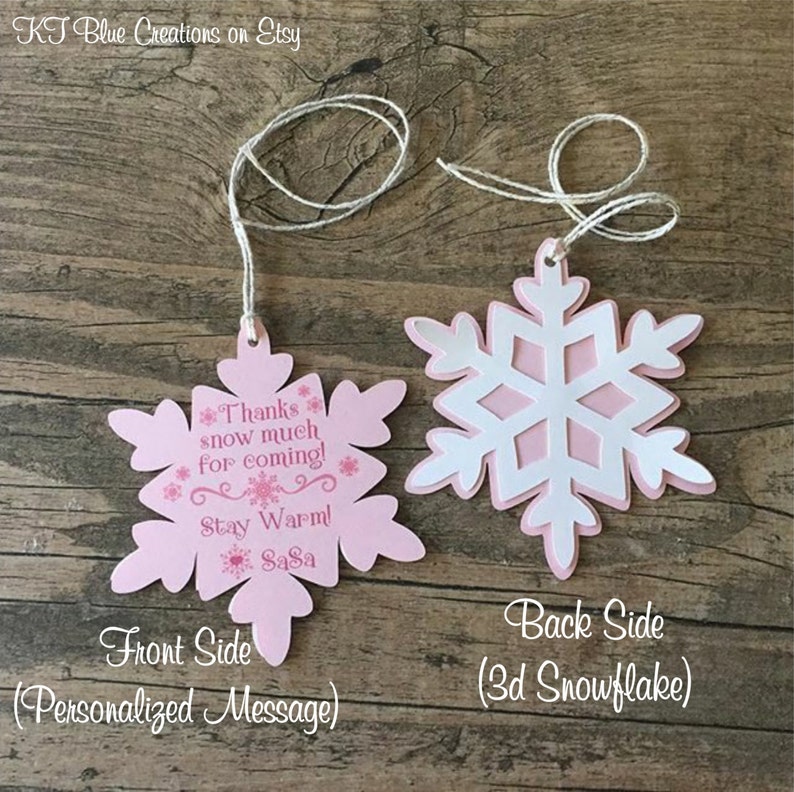 Snowflake Thank You Tags- Winter Wonderland Tags - Snowflake Favors ...