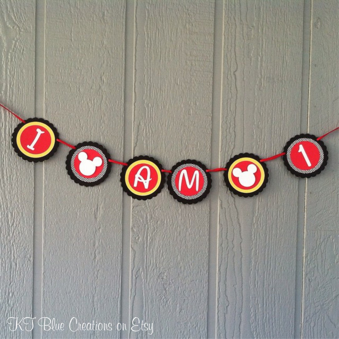 Mickey Mouse Highchair Banner - Mickey High Chair Banner - Age Banner ...