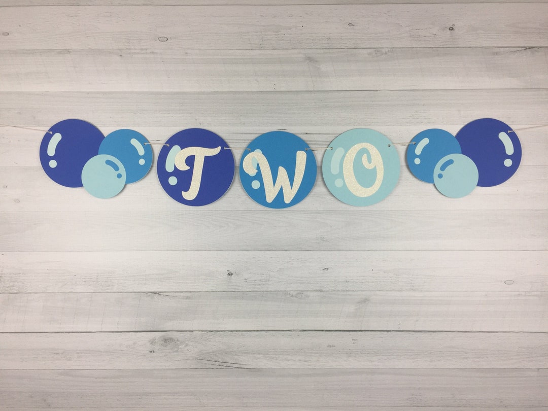 Bubbles AGE Banner - Bubble Birthday - Boy Bubble Party - Ocean Bubbles ...