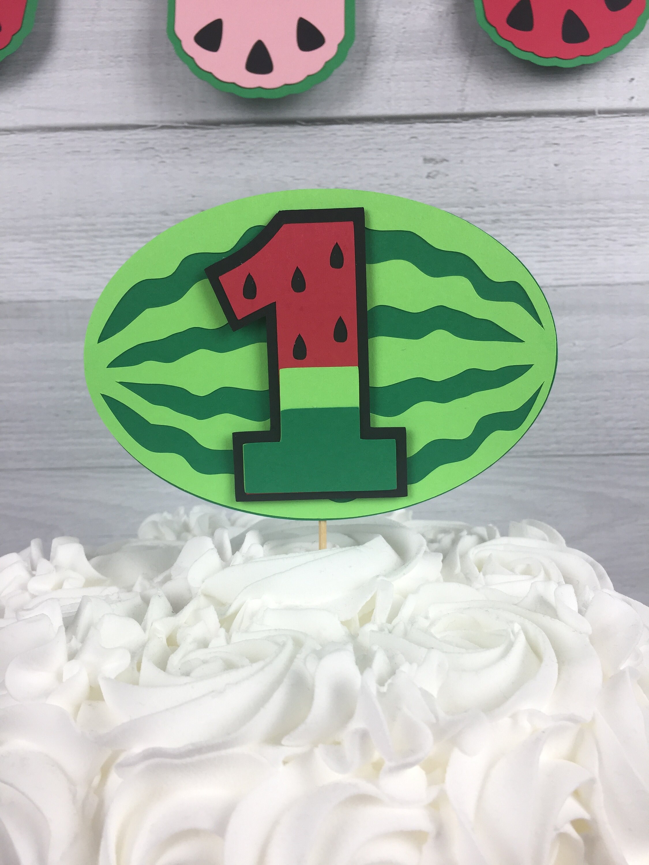 RED Watermelon Cake Topper Watermelon Age Topper One in A - Etsy