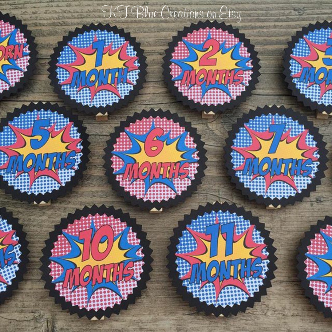 SUPERHERO First Year Photo Clips - First Year Banner - Superhero ...