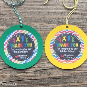 Jump Party Favor Tags - Jump Birthday - Birthday Favor Tags - Jump ...