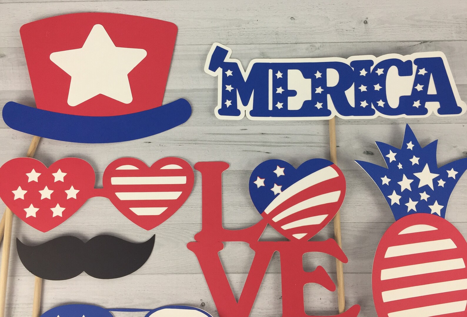 4th of July Photo Props America Photo Props Photobooth | Etsy