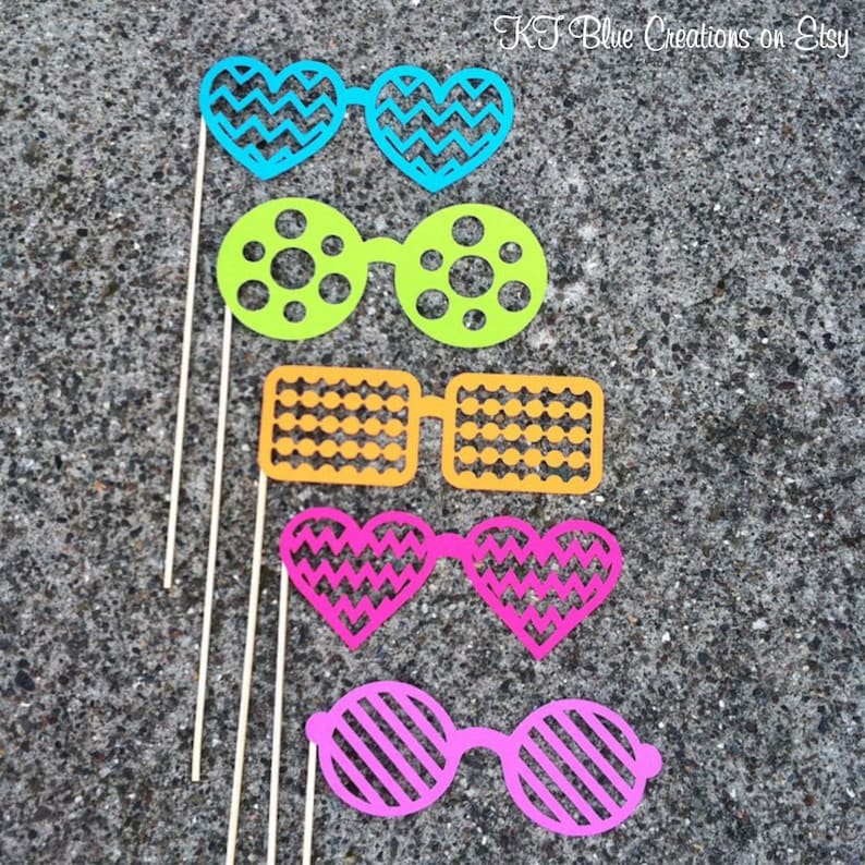 BRIGHT Photo Booth Glasses EYEGLASSES Photo Props - Etsy