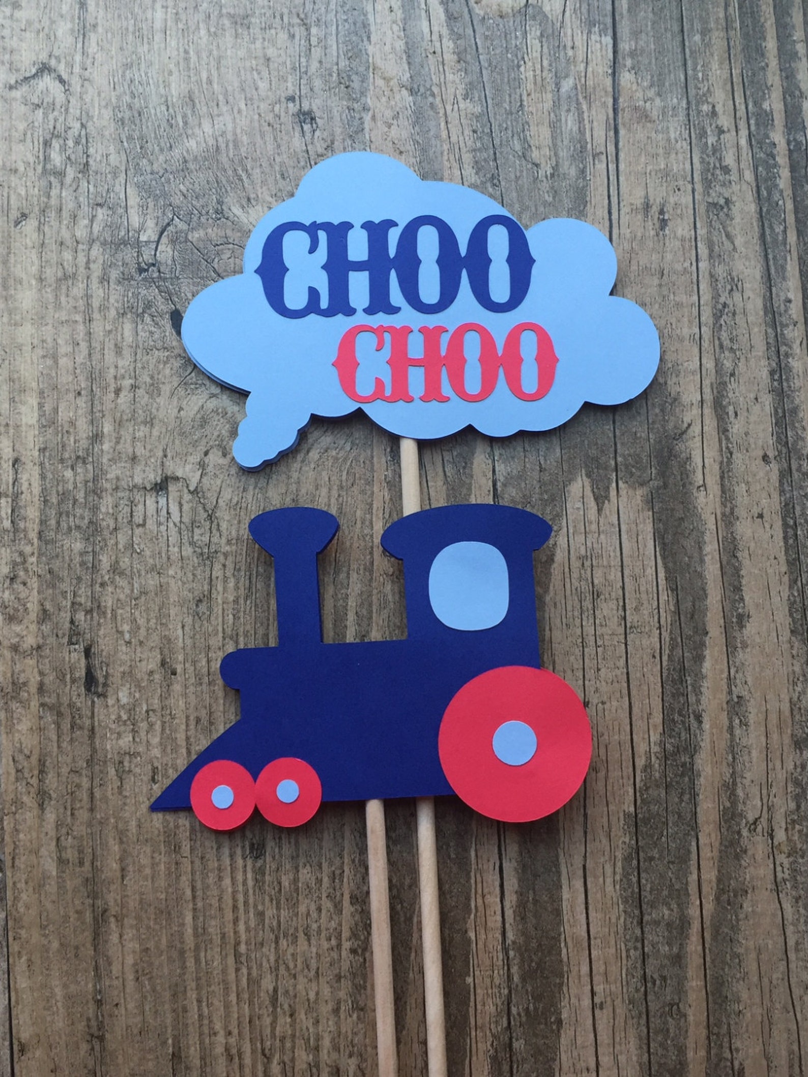 Vintage Train Centerpieces DOUBLE-SIDED Train Birthday | Etsy