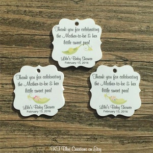 Sweet Pea Baby Shower Favor Tags - Pea in A Pod Tags - Sweet Pea Tags ...