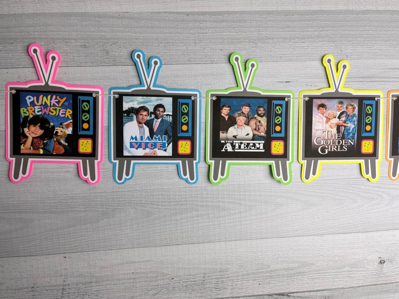 80s TV Shows Garland - 1980s Party Banner - Retro 80s Party -popular ...
