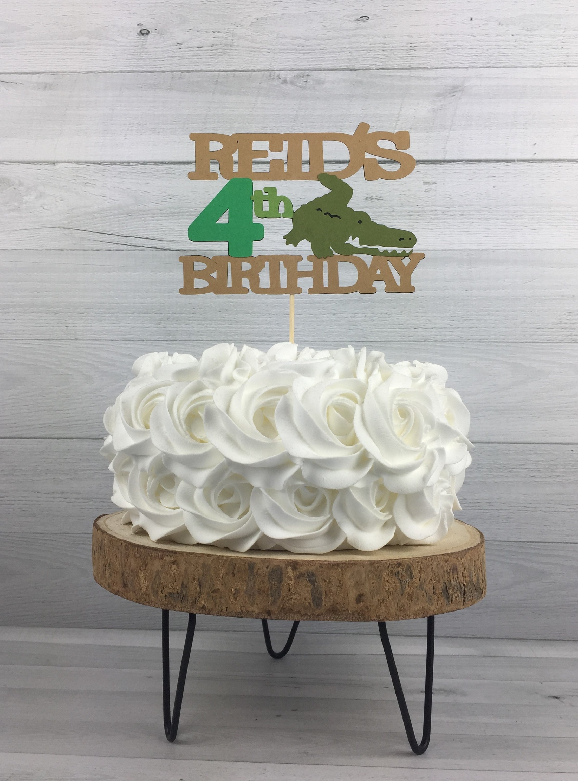 Reptile Birthday Cake Topper Alligator Cake Topper With Name - Etsy
