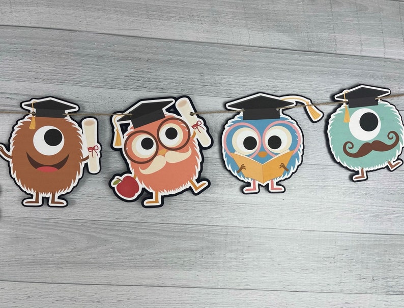 Cute Monster Graduation Garland Elementary School Grad 1st | Etsy