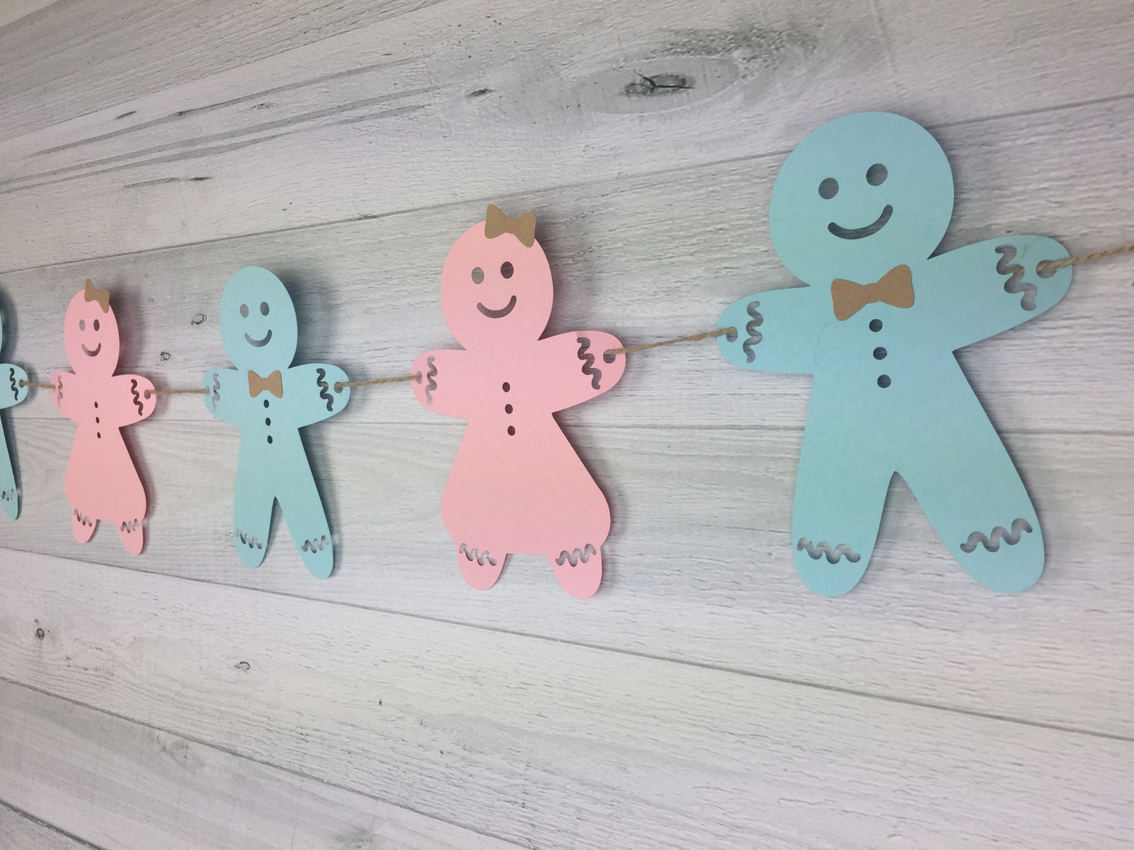 Gingerbread Gender Reveal Garland Boy or Girl Shower - Etsy