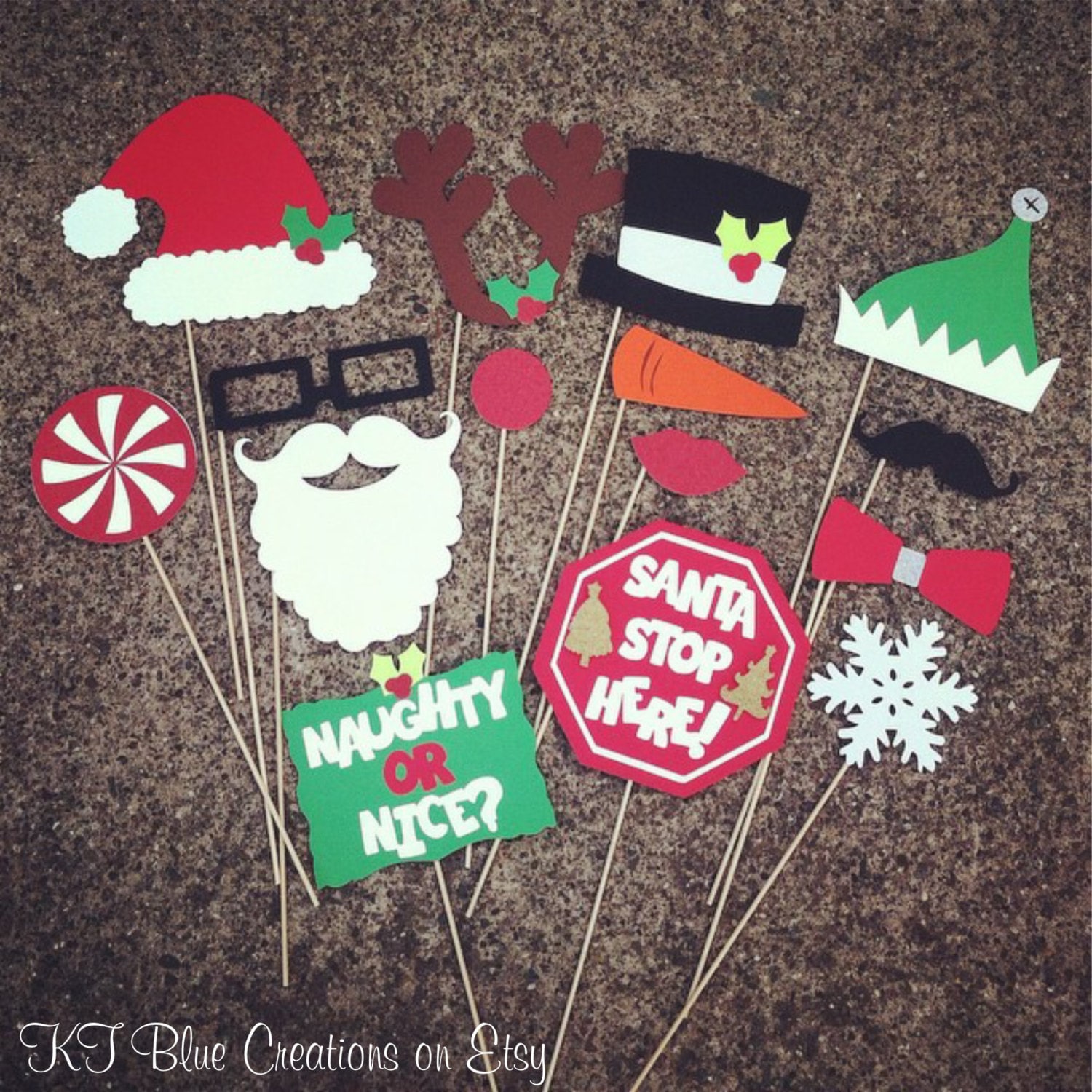Christmas Photo Props Set of 15 Photo Booth Props | Etsy