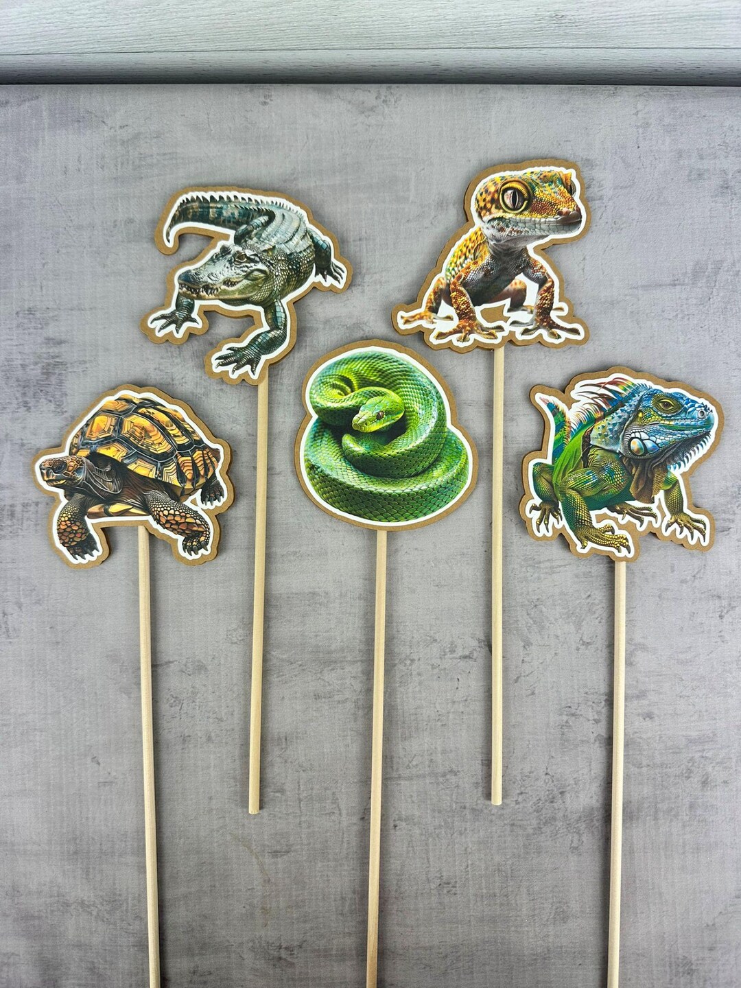 Reptile Birthday Centerpieces - Double Sided - Party Decor - Lizard ...