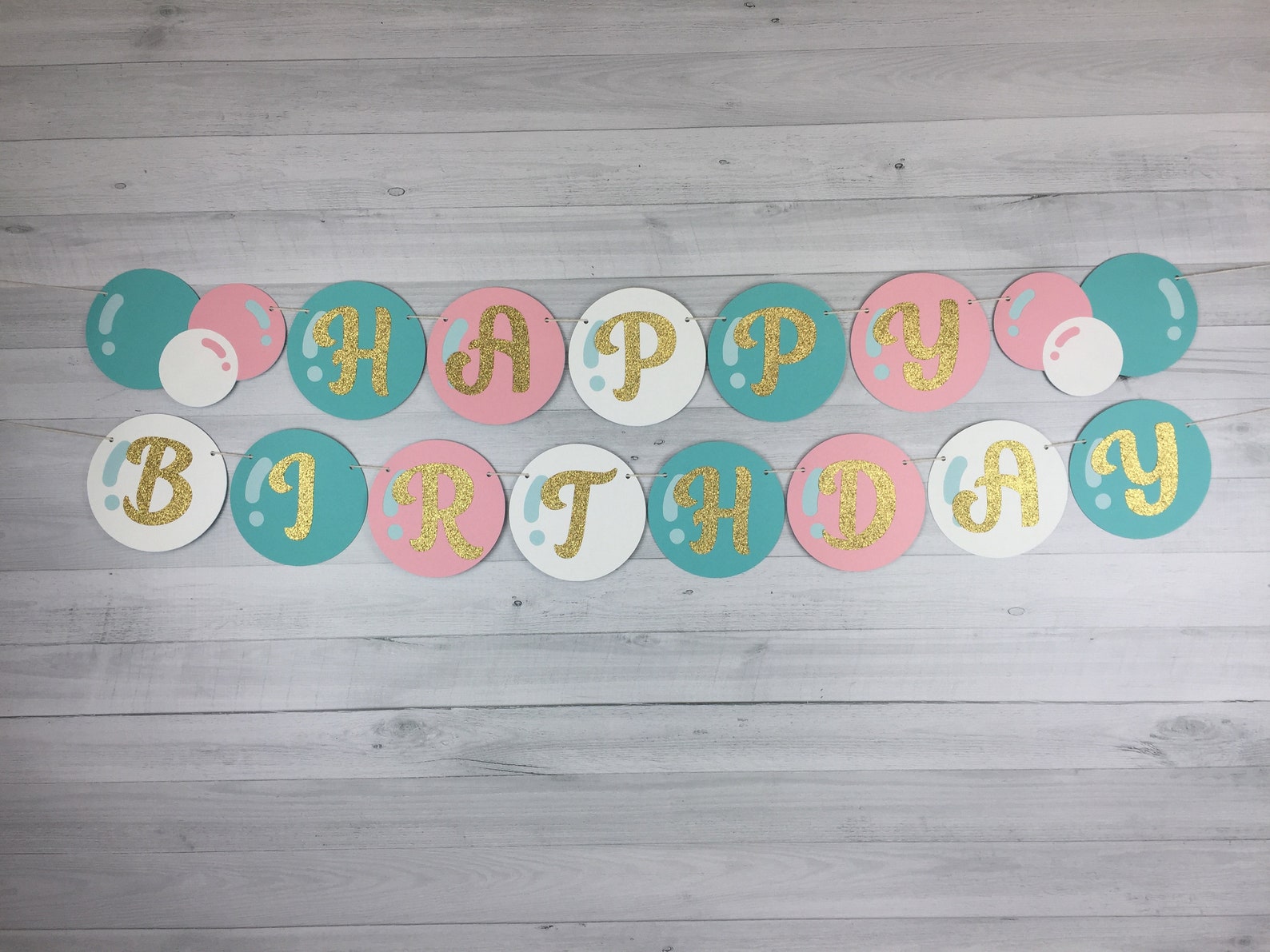 Bubbles Birthday Banner Bubble Birthday Cute Bubble Party Mermaid ...