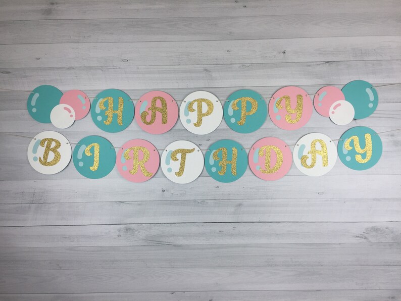 Bubbles Birthday Banner Bubble Birthday Cute Bubble Party - Etsy