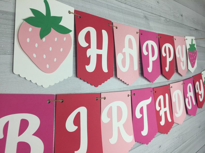 Strawberry Birthday Banner - Strawberry Party - Berry Sweet - Sweet One ...