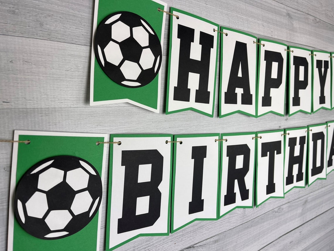 Soccer Birthday Banner Soccer Party Decorations Soccer | Etsy