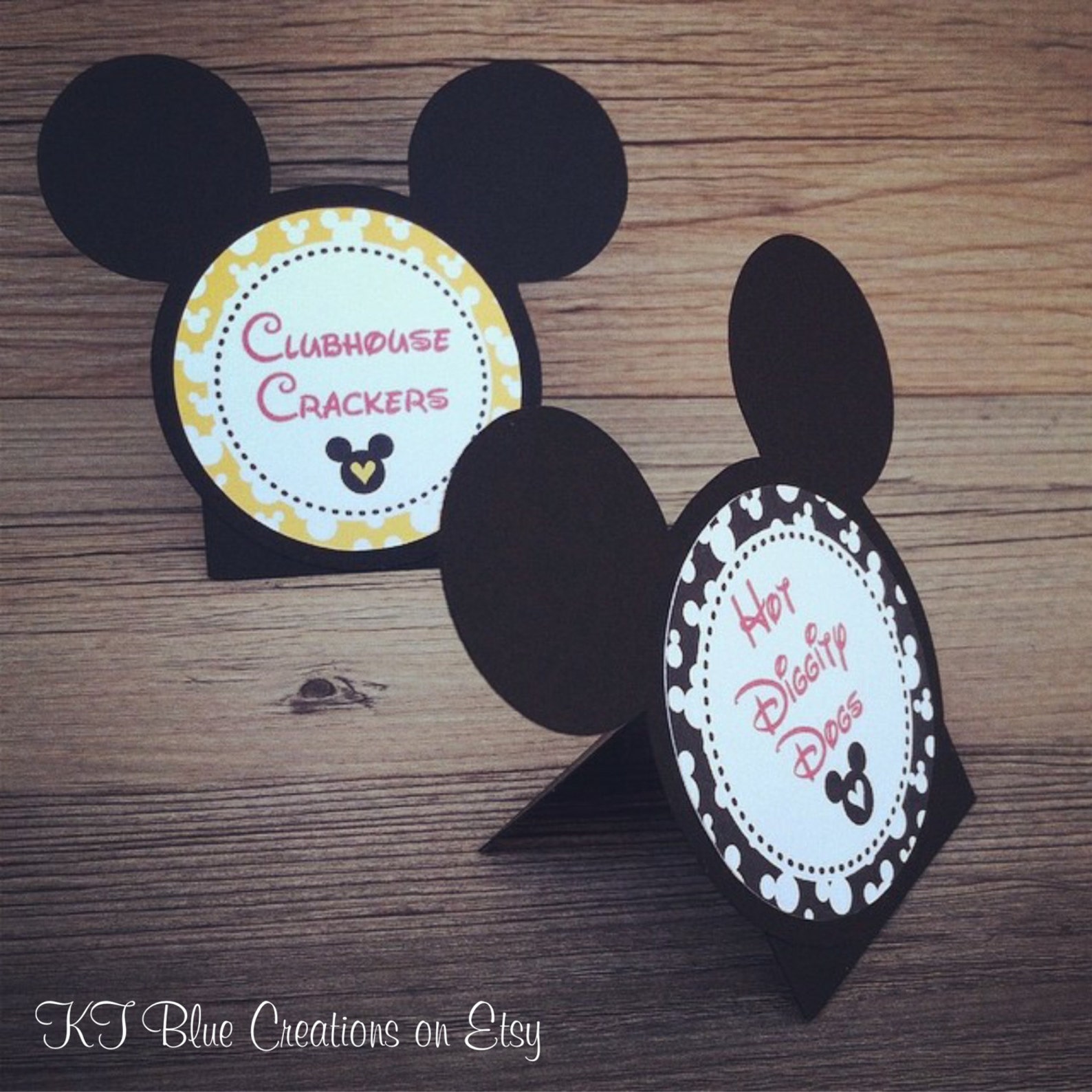 Mickey Mouse Food Labels, Escort Card, Place Cards - Custom Printed ...