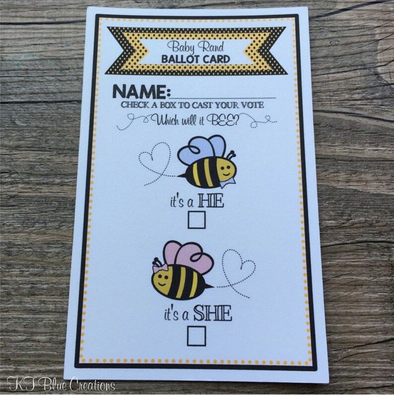 Baby BEE Gender Reveal Voting Ballots and I VOTED Stickers - Etsy