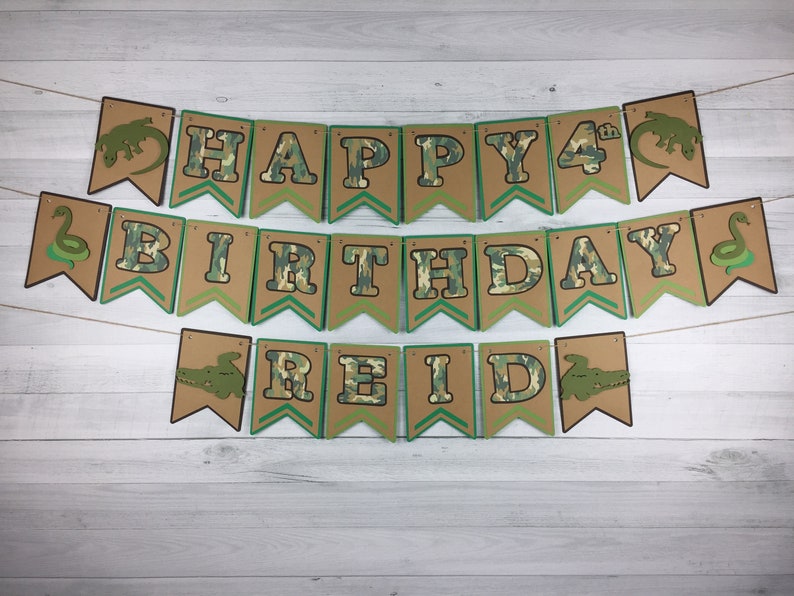 Reptile Birthday Banner Reptile Party Custom Reptile - Etsy