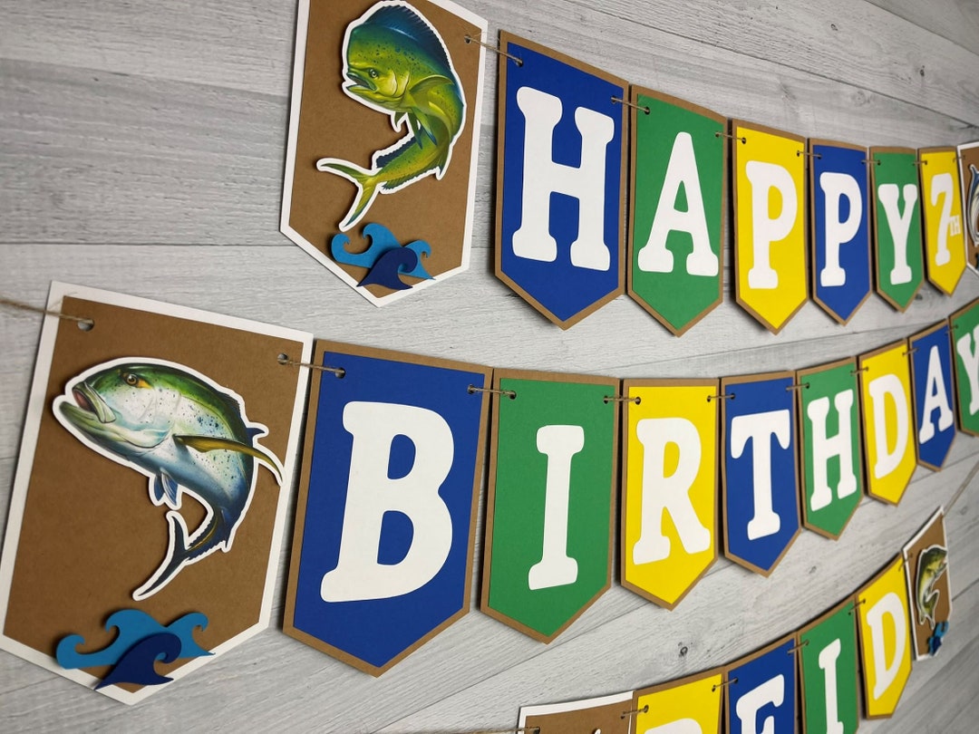 Ocean FISH Birthday Banner - Saltwater Fish Banner - Realistic Fish ...