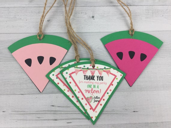WATERMELON Favor Tags - One In A Melon Birthday - Watermelon Party ...
