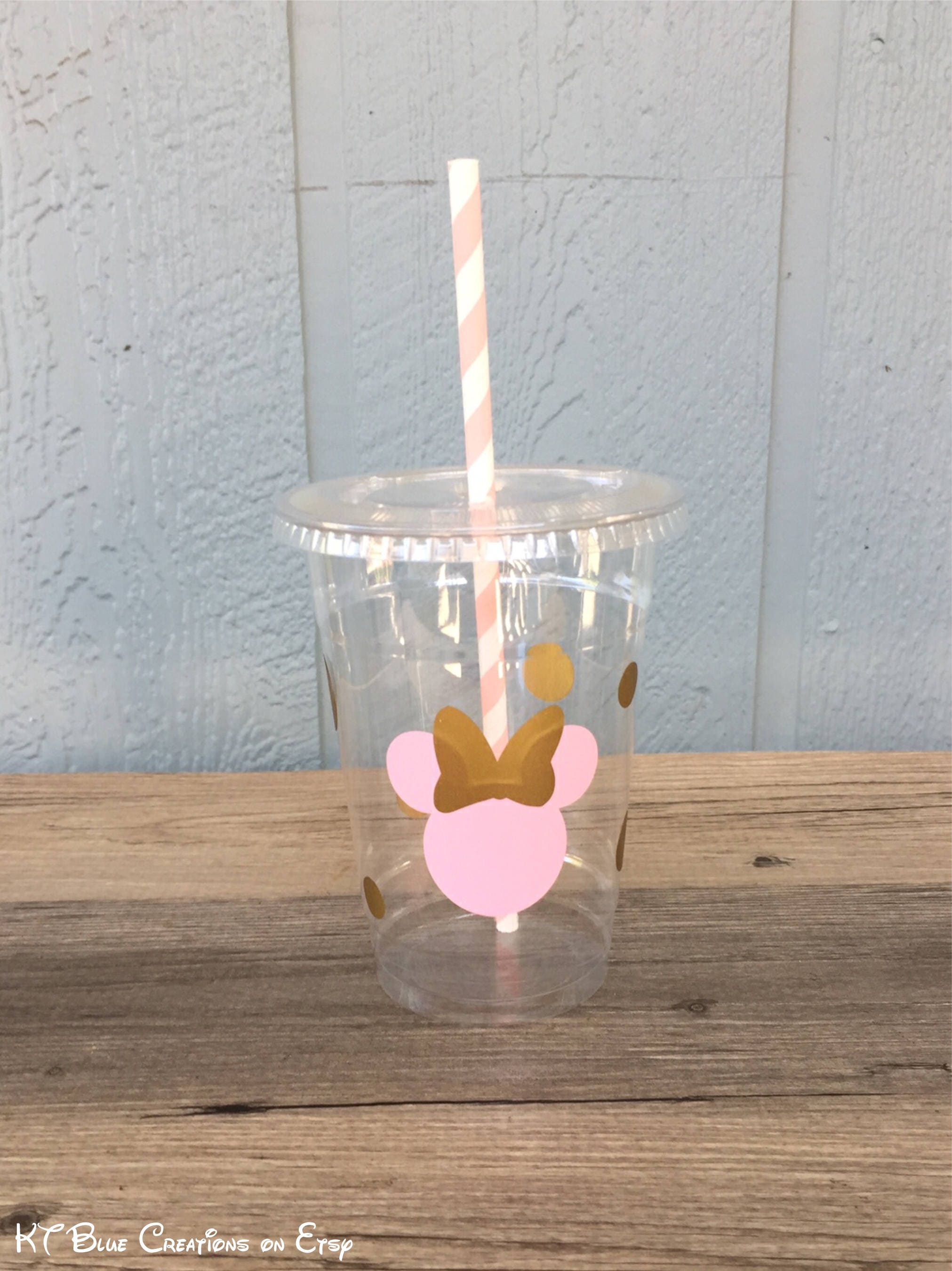 Minnie Mouse Party Cups Light Pink & Gold Disposable | Etsy