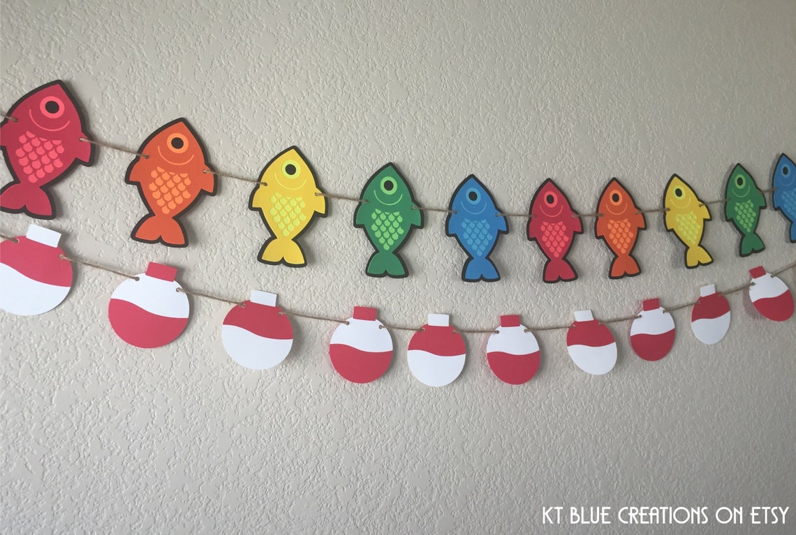 FISHING Garland - Rainbow Fish Garland - Fishing Bobber Garland ...