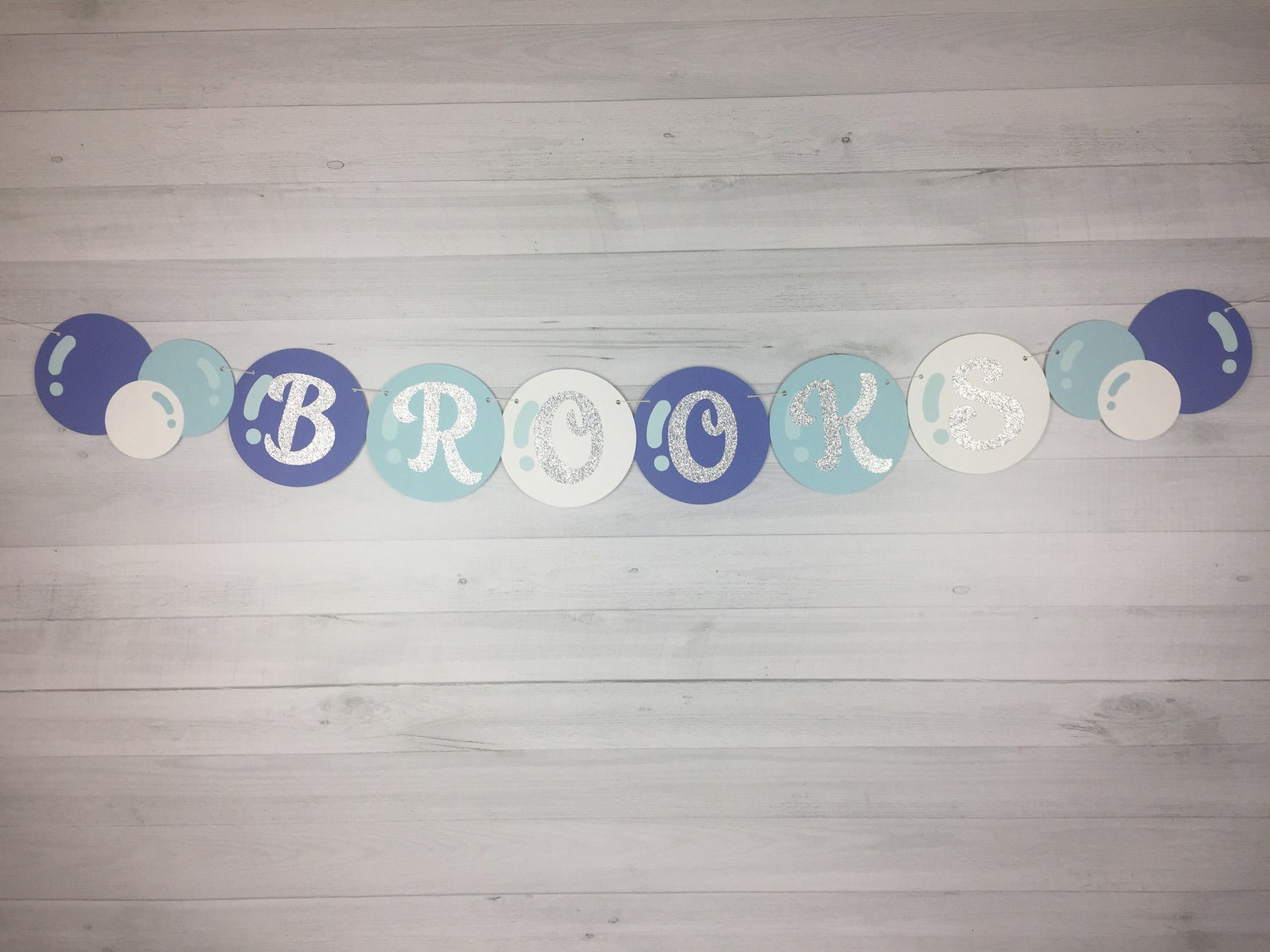 Bubbles NAME Banner - Bubbles Birthday Banner - Boy Bubble Party - Blue ...