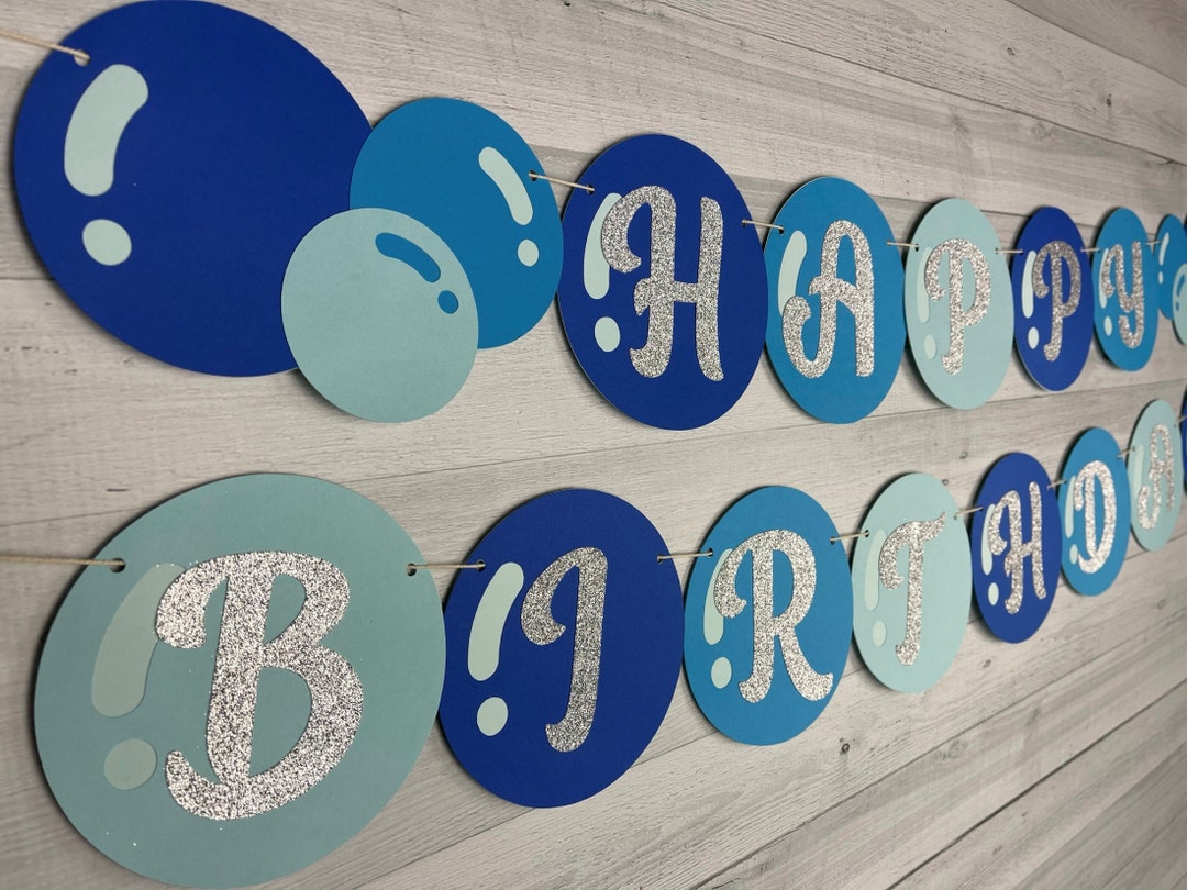 Bubbles Birthday Banner - Bubble Birthday - Cute Bubble Party - Bubble ...