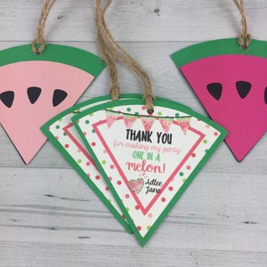 WATERMELON Favor Tags - One in A Melon Birthday - Watermelon Party ...