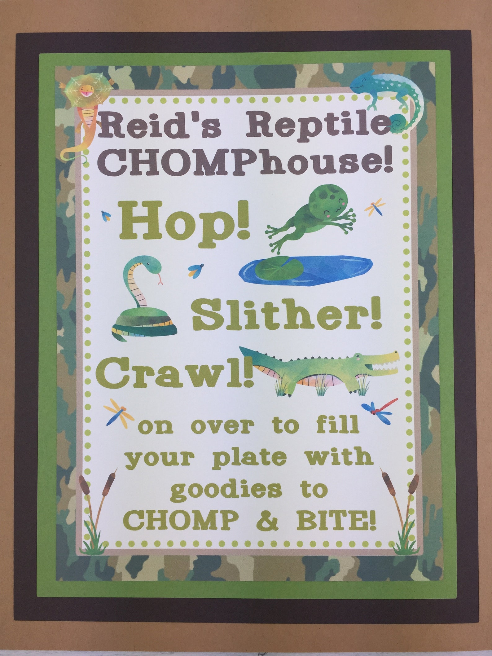 Reptile Food Table Sign Buffet Table Reptile Dessert Bar - Etsy