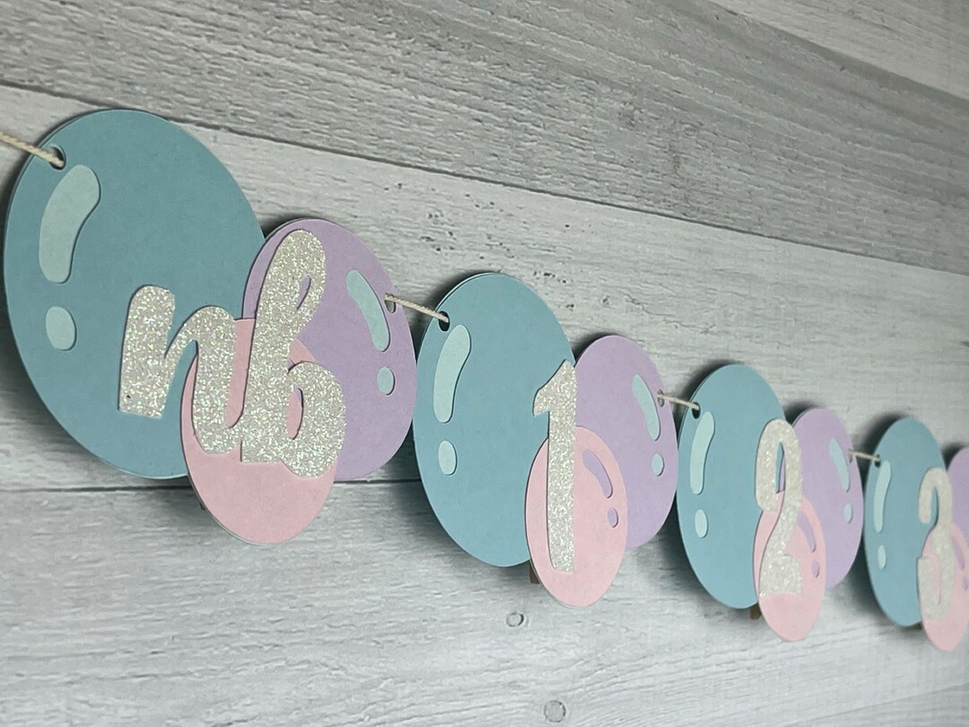 Bubbles First Year Banner - Bubble 1st Birthday - First Year Photo ...