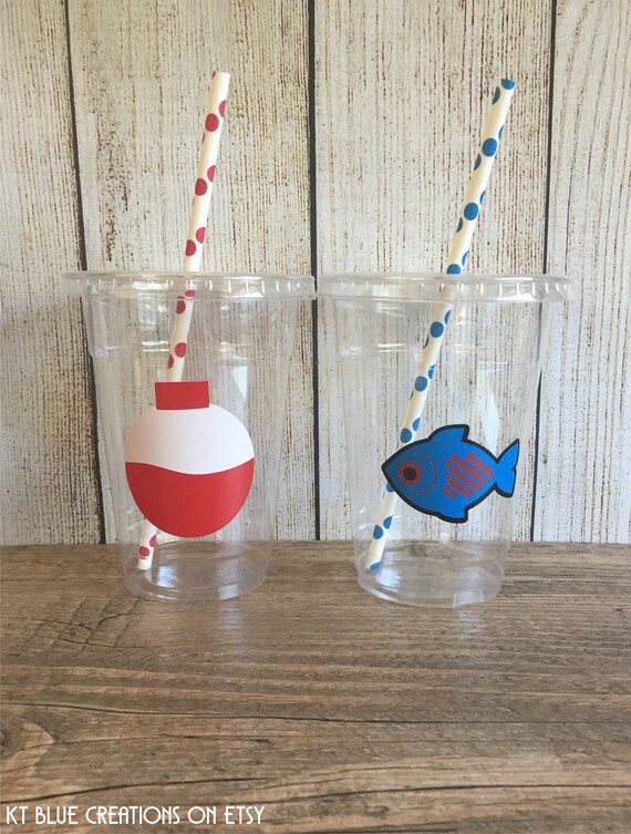 Fishing Party Cups - Fishing Birthday - The Big One - Fishing Bobber ...