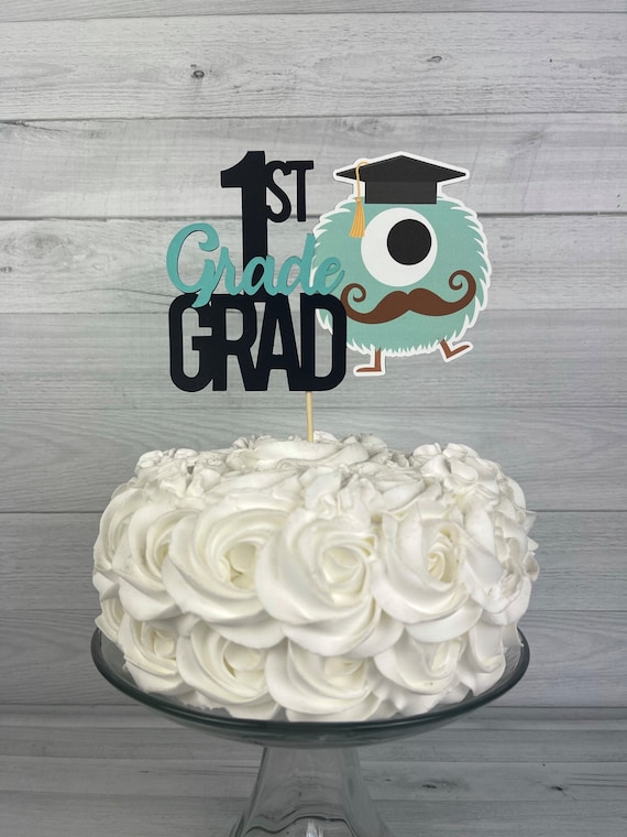 Cute Monster Graduation Cake Topper - ANY GRADE - Monster Grad Cake ...