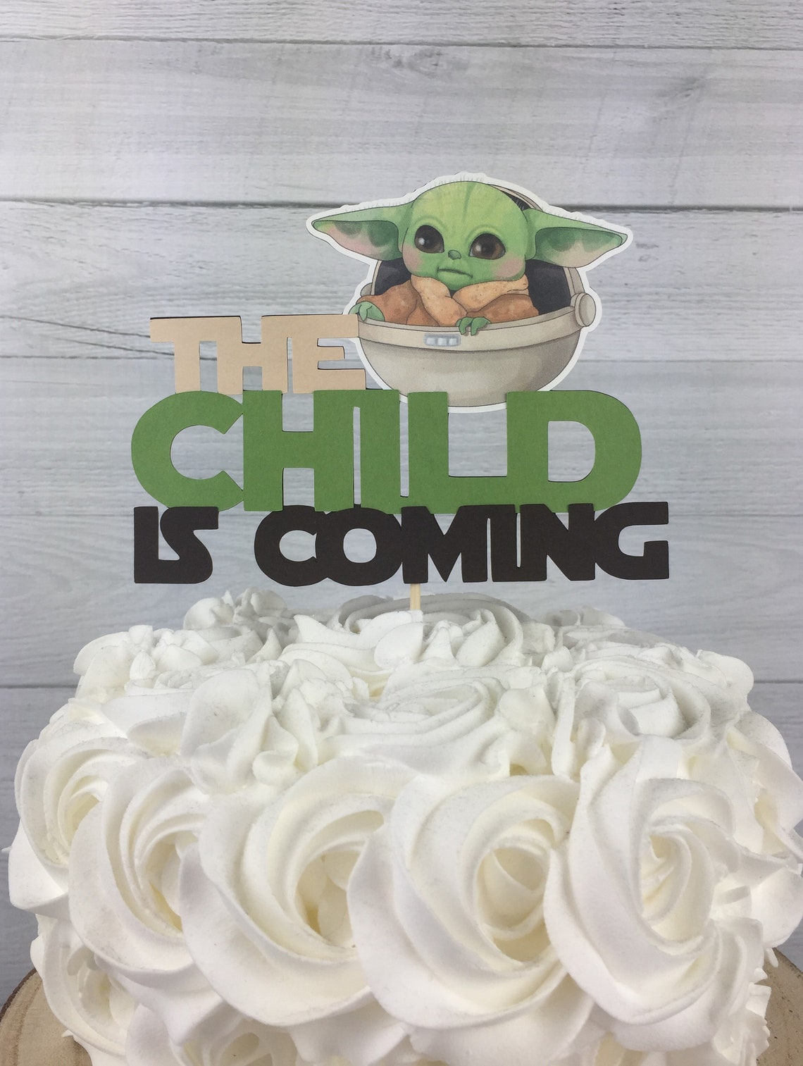 The Child is Coming Cake Topper Baby Alien Child Baby Shower - Etsy