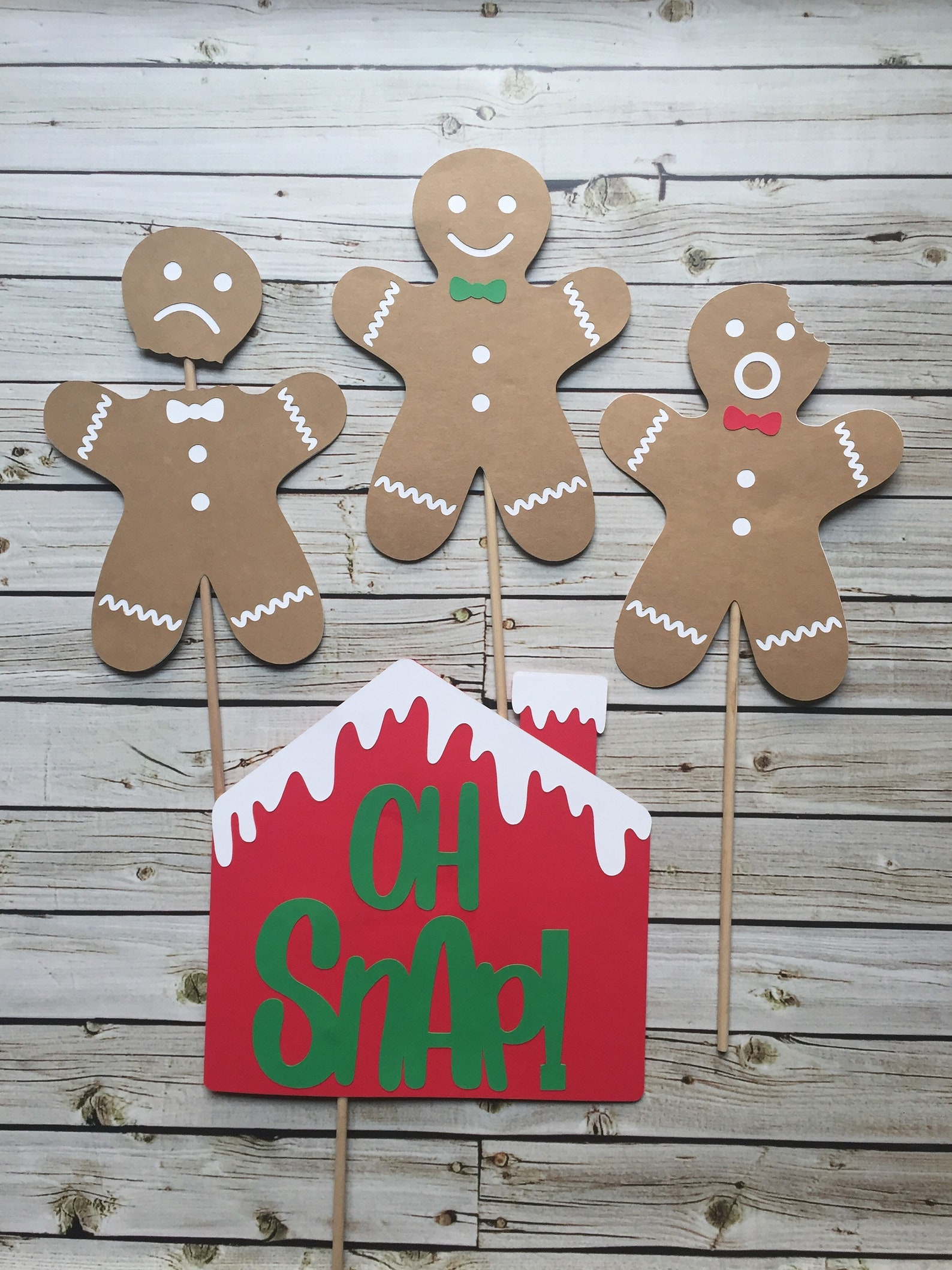 Gingerbread Men Photo Props - Christmas Party - Holiday Party Photo ...