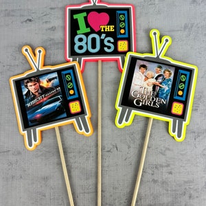 80's TV Shows Centerpieces - 1980's Party - Retro 80's Party - TV Shows ...