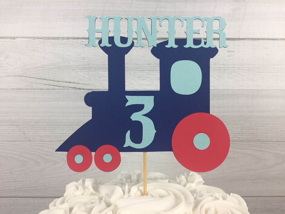 TRAIN Cake Topper With Name & Age - Train Birthday - Railroad Party ...